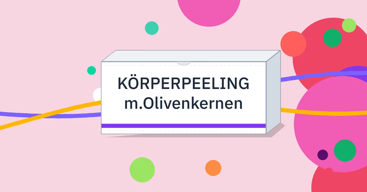 Symbolbild: Packung mit der Aufschrift KÖRPERPEELING m.Olivenkernen (PZN 19205839) – Verfügbarkeit und Bezug in Apotheken in Frankfurt am Main