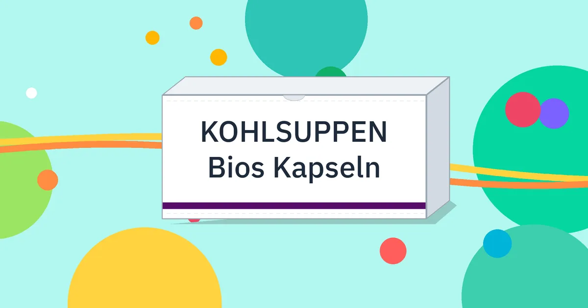 Symbolbild: Packung mit der Aufschrift KOHLSUPPEN Bios Kapseln (PZN 04366749) – Verfügbarkeit und Bezug in Apotheken in Frankfurt am Main