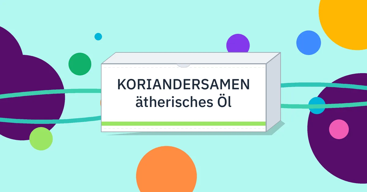 Symbolbild: Packung mit der Aufschrift KORIANDERSAMEN ätherisches Öl (PZN 18005009) – Verfügbarkeit und Bezug in Apotheken in Frankfurt am Main