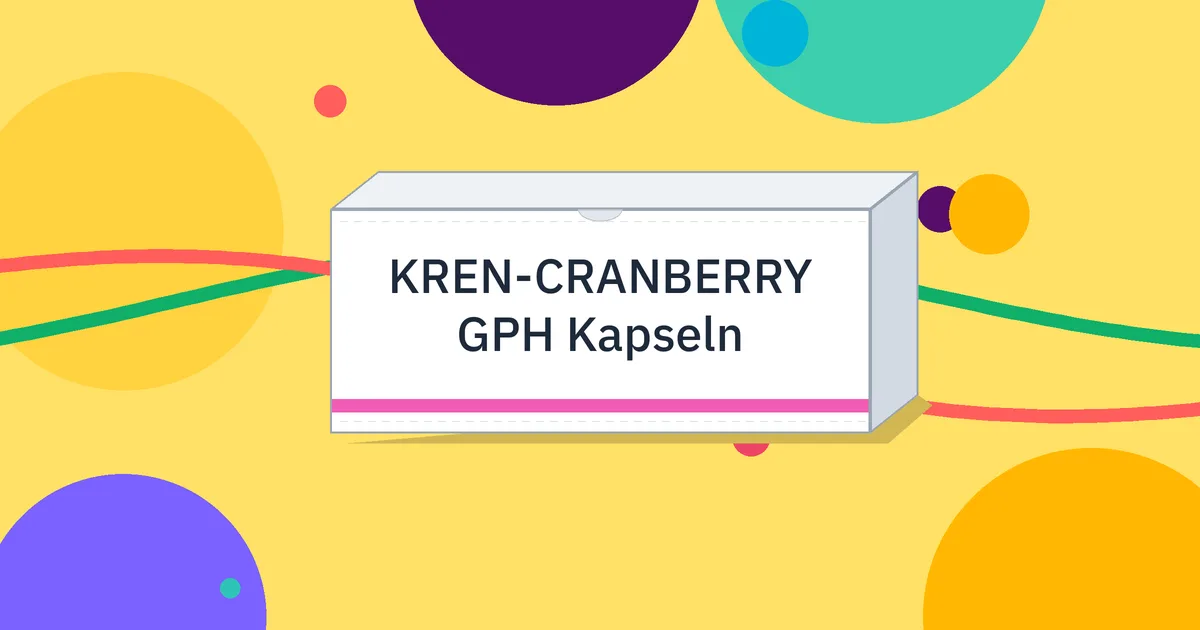 Symbolbild: Packung mit der Aufschrift KREN-CRANBERRY GPH Kapseln (PZN 10264964) – Verfügbarkeit und Bezug in Apotheken in Frankfurt am Main