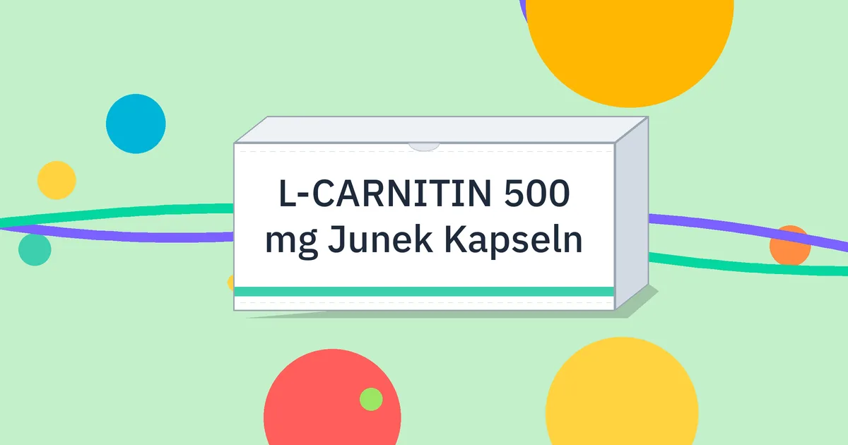 Symbolbild: Packung mit der Aufschrift L-CARNITIN 500 mg Junek Kapseln (PZN 01105020) – Verfügbarkeit und Bezug in Apotheken in Frankfurt am Main