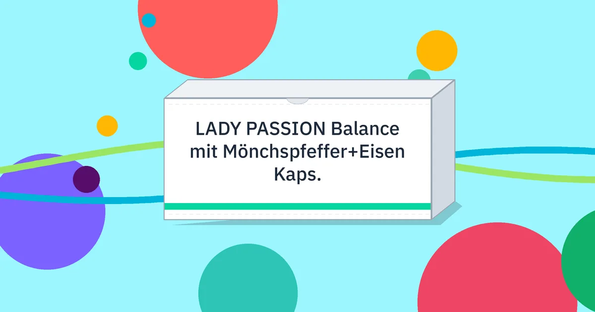 Symbolbild: Packung mit der Aufschrift LADY PASSION Balance mit Mönchspfeffer+Eisen Kaps. (PZN 18820181) – Verfügbarkeit und Bezug in Apotheken in Frankfurt am Main