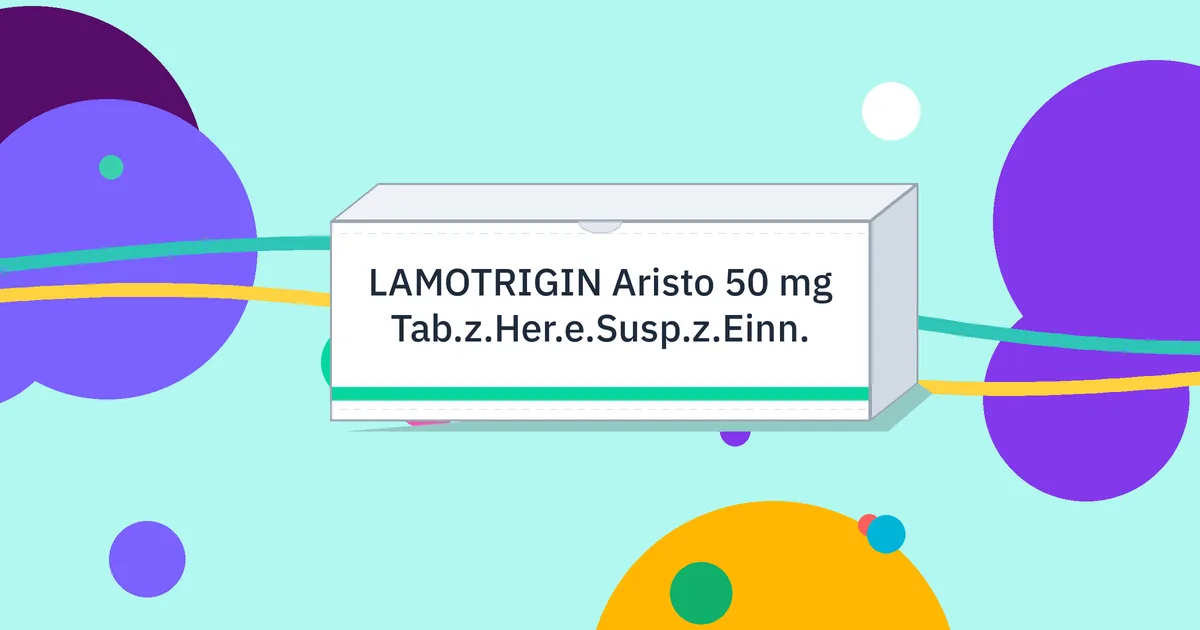 Symbolbild: Packung mit der Aufschrift LAMOTRIGIN Aristo 50 mg Tab.z.Her.e.Susp.z.Einn. (PZN 05510958) – Verfügbarkeit und Bezug in Apotheken in Frankfurt am Main