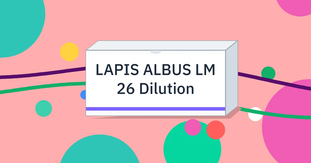 Symbolbild: Packung mit der Aufschrift LAPIS ALBUS LM 26 Dilution (PZN 13523308) – Verfügbarkeit und Bezug in Apotheken in Frankfurt am Main