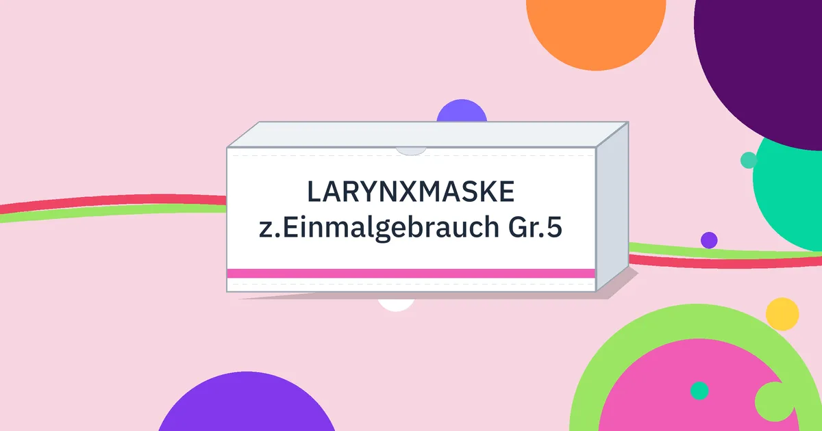 Symbolbild: Packung mit der Aufschrift LARYNXMASKE z.Einmalgebrauch Gr.5 (PZN 15740398) – Verfügbarkeit und Bezug in Apotheken in Frankfurt am Main