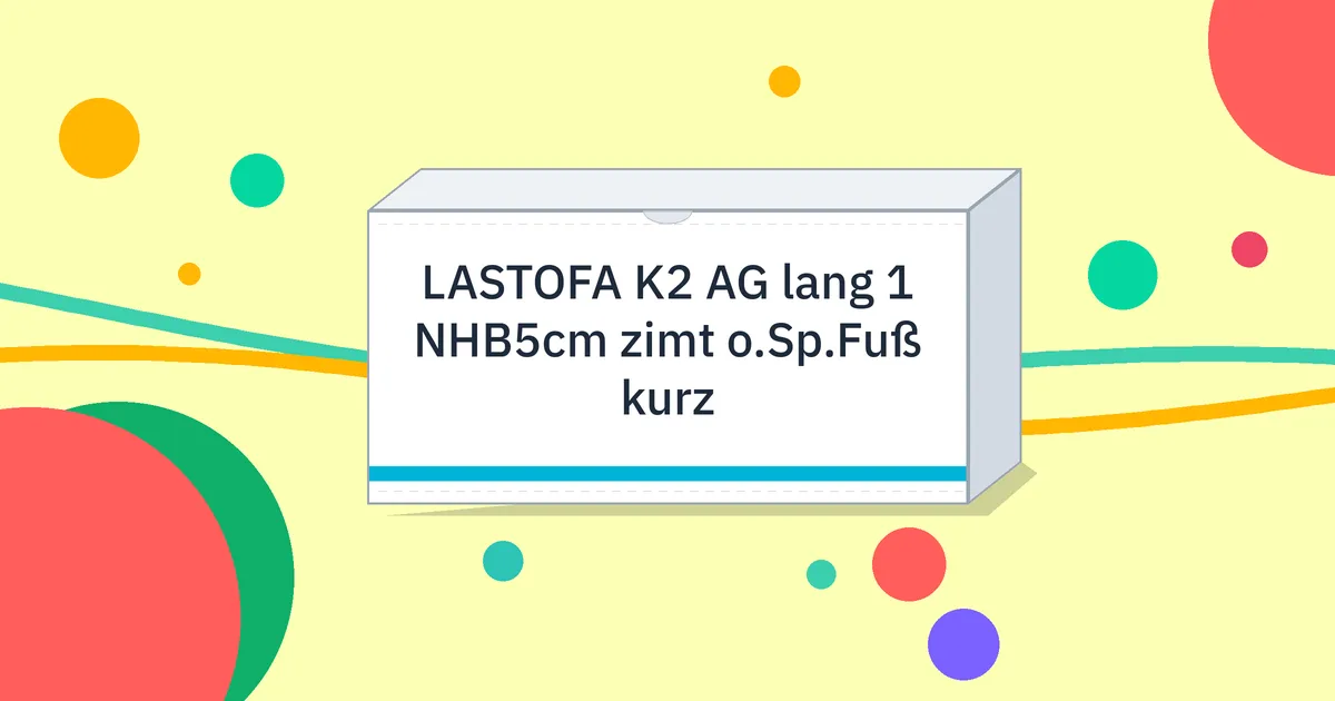 Symbolbild: Packung mit der Aufschrift LASTOFA K2 AG lang 1 NHB5cm zimt o.Sp.Fuß kurz (PZN 13801871) – Verfügbarkeit und Bezug in Apotheken in Frankfurt am Main