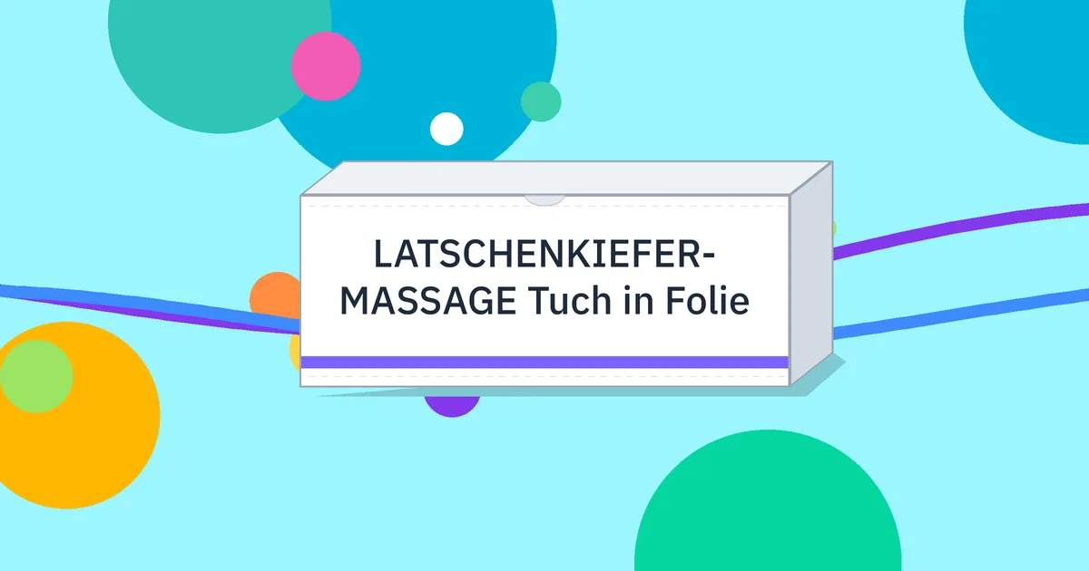 Symbolbild: Packung mit der Aufschrift LATSCHENKIEFER-MASSAGE Tuch in Folie (PZN 08763588) – Verfügbarkeit und Bezug in Apotheken in Frankfurt am Main