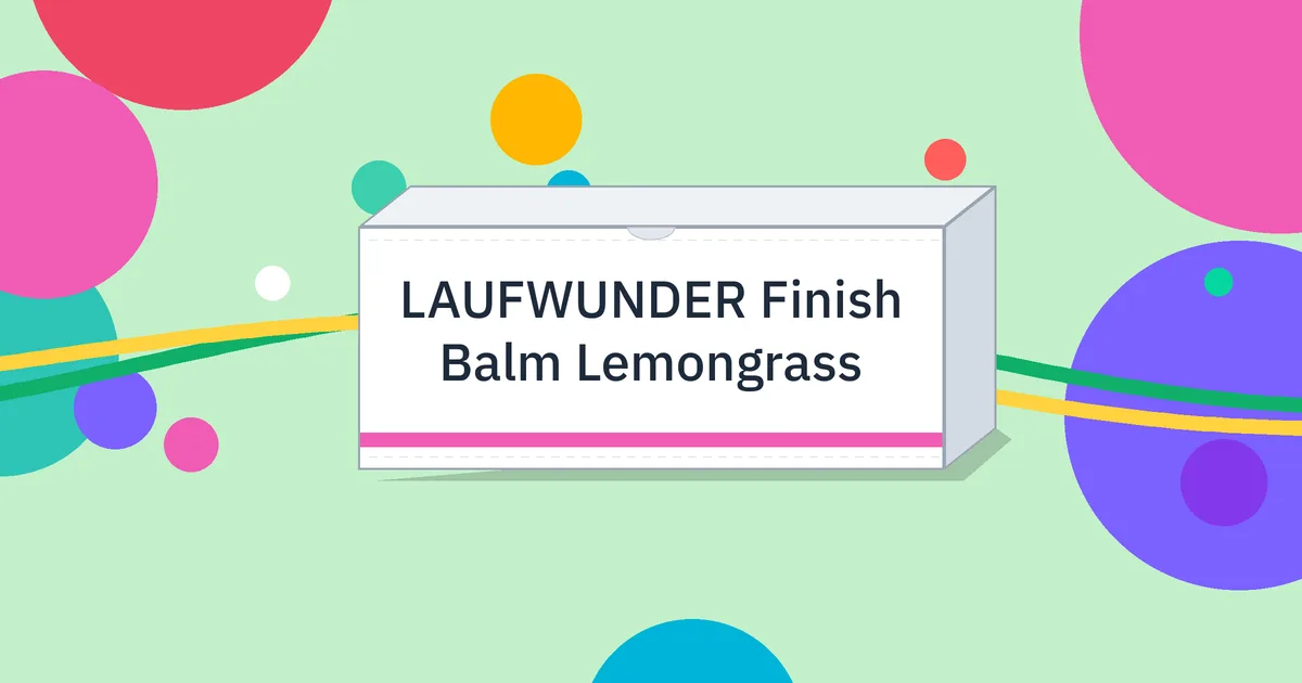 Symbolbild: Packung mit der Aufschrift LAUFWUNDER Finish Balm Lemongrass (PZN 17962996) – Verfügbarkeit und Bezug in Apotheken in Frankfurt am Main