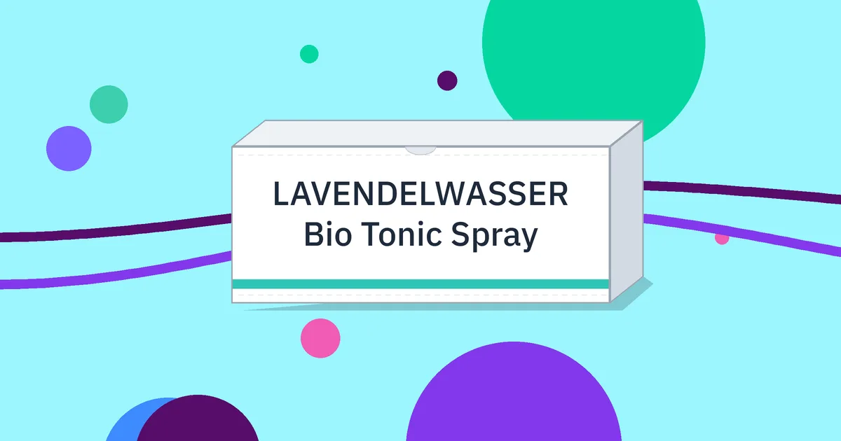 Symbolbild: Packung mit der Aufschrift LAVENDELWASSER Bio Tonic Spray (PZN 07235657) – Verfügbarkeit und Bezug in Apotheken in Frankfurt am Main