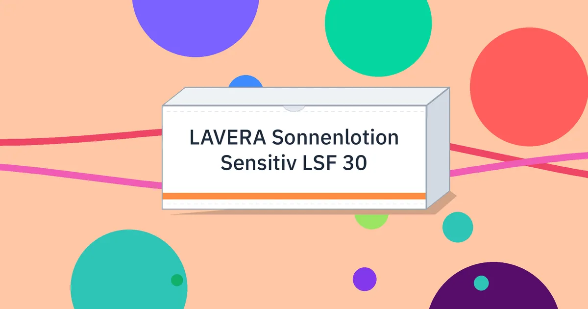 Symbolbild: Packung mit der Aufschrift LAVERA Sonnenlotion Sensitiv LSF 30 (PZN 18332671) – Verfügbarkeit und Bezug in Apotheken in Frankfurt am Main