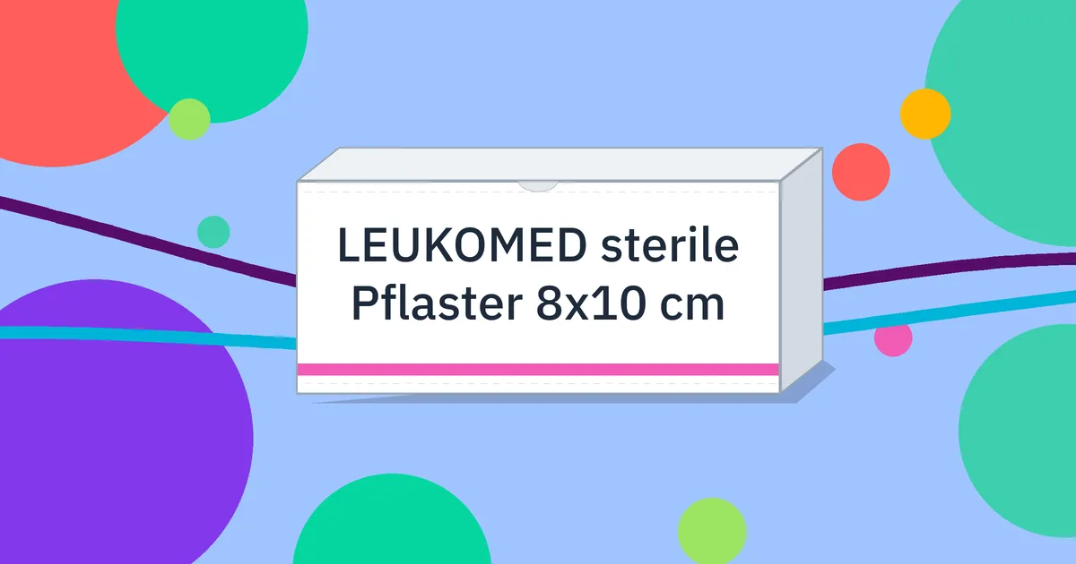 Symbolbild: Packung mit der Aufschrift LEUKOMED sterile Pflaster 8x10 cm (PZN 01050715) – Verfügbarkeit und Bezug in Apotheken in Frankfurt am Main
