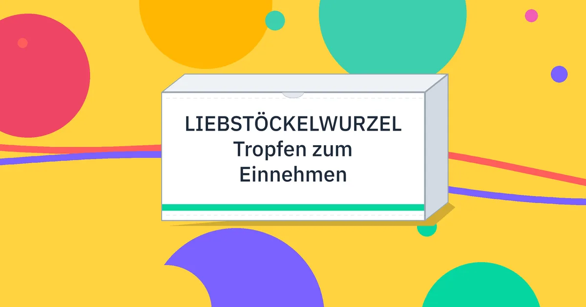 Symbolbild: Packung mit der Aufschrift LIEBSTÖCKELWURZEL Tropfen zum Einnehmen (PZN 11866895) – Verfügbarkeit und Bezug in Apotheken in Frankfurt am Main