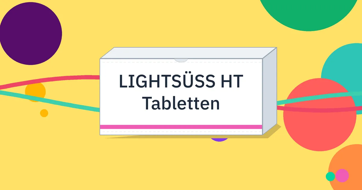 Symbolbild: Packung mit der Aufschrift LIGHTSÜSS HT Tabletten (PZN 01397488) – Verfügbarkeit und Bezug in Apotheken in Frankfurt am Main