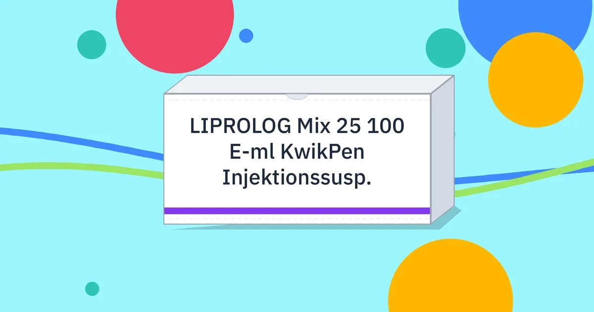 Symbolbild: Packung mit der Aufschrift LIPROLOG Mix 25 100 E-ml KwikPen Injektionssusp. (PZN 07023168) – Verfügbarkeit und Bezug in Apotheken in Frankfurt am Main