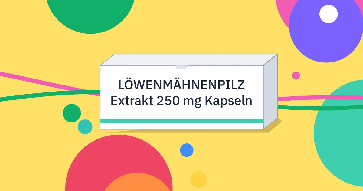 Symbolbild: Packung mit der Aufschrift LÖWENMÄHNENPILZ Extrakt 250 mg Kapseln (PZN 19641888) – Verfügbarkeit und Bezug in Apotheken in Frankfurt am Main