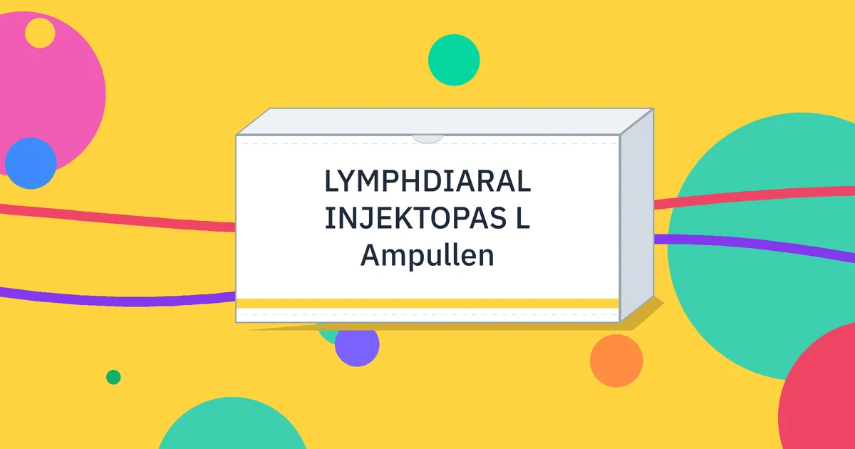 Symbolbild: Packung mit der Aufschrift LYMPHDIARAL INJEKTOPAS L Ampullen (PZN 00788436) – Verfügbarkeit und Bezug in Apotheken in Frankfurt am Main