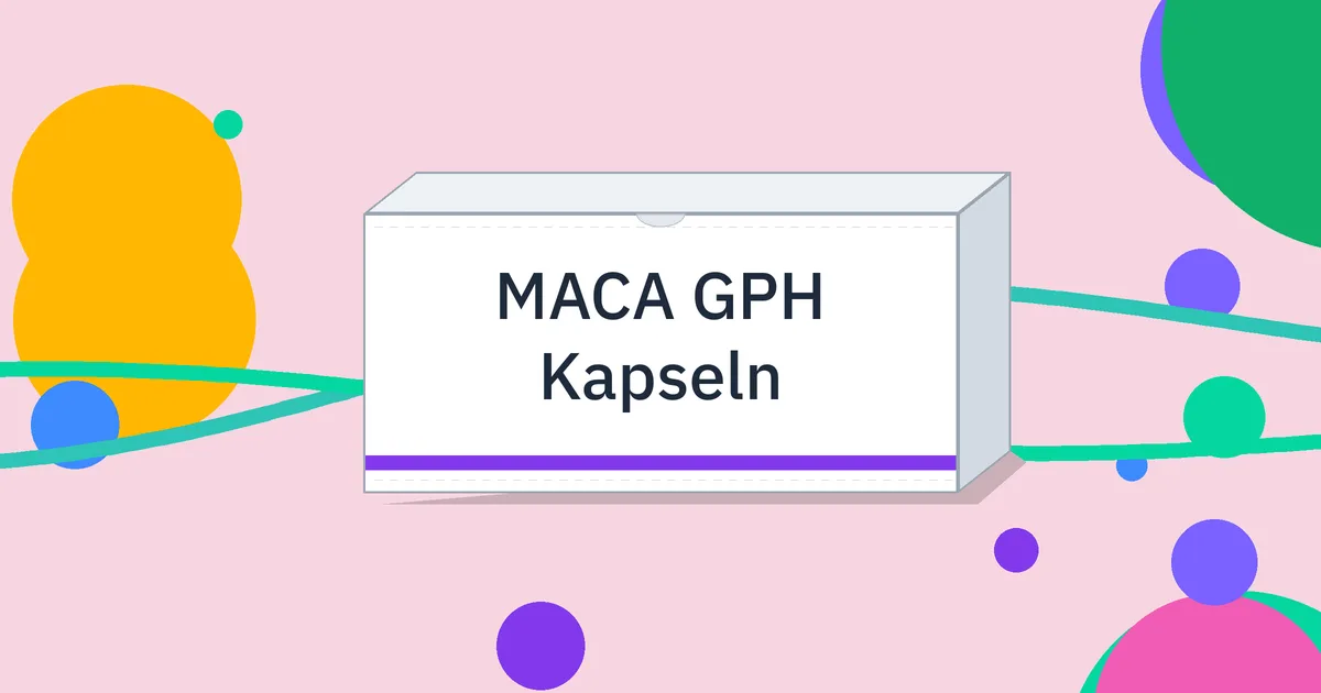 Symbolbild: Packung mit der Aufschrift MACA GPH Kapseln (PZN 09919058) – Verfügbarkeit und Bezug in Apotheken in Frankfurt am Main