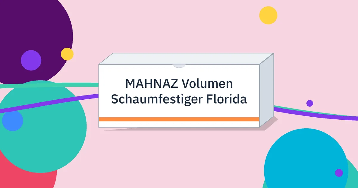 Symbolbild: Packung mit der Aufschrift MAHNAZ Volumen Schaumfestiger Florida (PZN 13862507) – Verfügbarkeit und Bezug in Apotheken in Frankfurt am Main