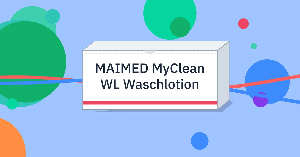 Symbolbild: Packung mit der Aufschrift MAIMED MyClean WL Waschlotion (PZN 10306094) – Verfügbarkeit und Bezug in Apotheken in Frankfurt am Main