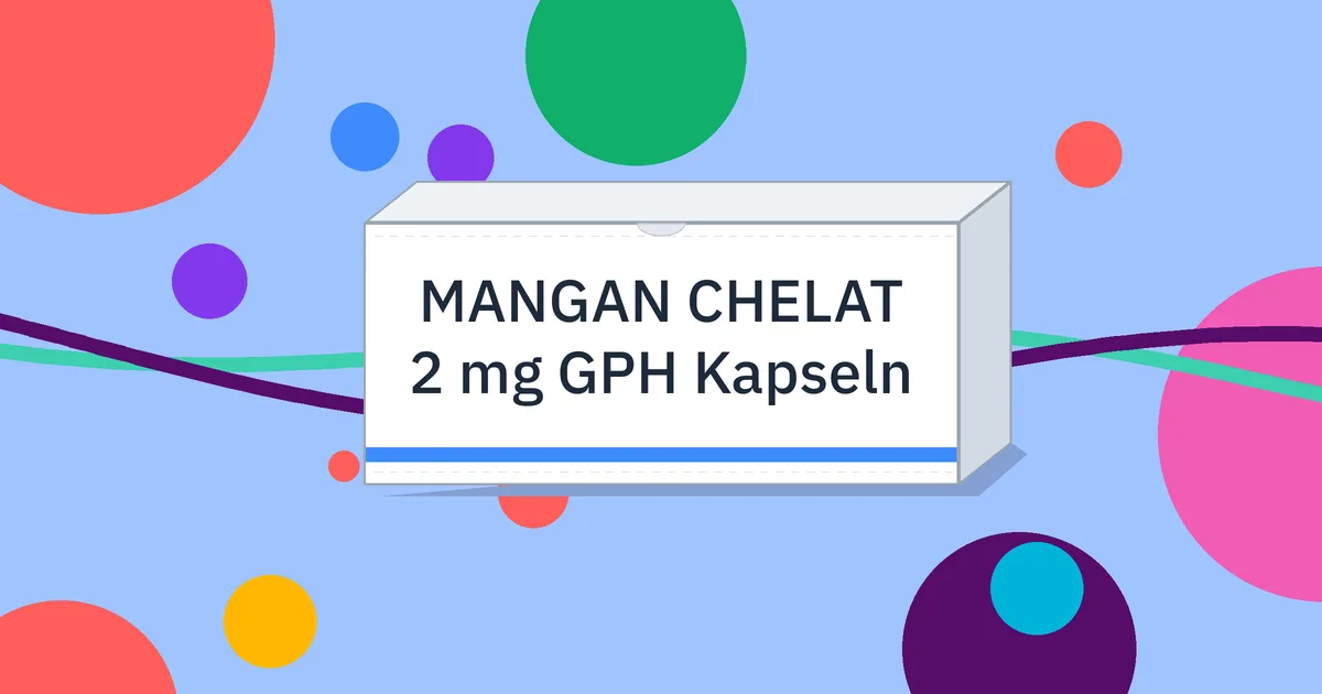 Symbolbild: Packung mit der Aufschrift MANGAN CHELAT 2 mg GPH Kapseln (PZN 10015008) – Verfügbarkeit und Bezug in Apotheken in Frankfurt am Main