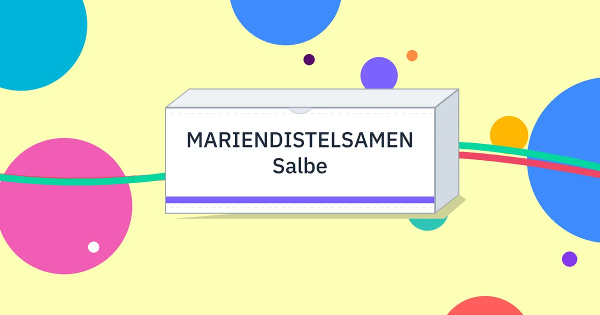 Symbolbild: Packung mit der Aufschrift MARIENDISTELSAMEN Salbe (PZN 18046385) – Verfügbarkeit und Bezug in Apotheken in Frankfurt am Main