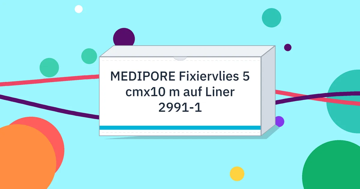 Symbolbild: Packung mit der Aufschrift MEDIPORE Fixiervlies 5 cmx10 m auf Liner 2991-1 (PZN 19798503) – Verfügbarkeit und Bezug in Apotheken in Frankfurt am Main