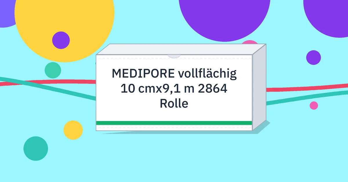Symbolbild: Packung mit der Aufschrift MEDIPORE vollflächig 10 cmx9,1 m 2864 Rolle (PZN 18046600) – Verfügbarkeit und Bezug in Apotheken in Frankfurt am Main
