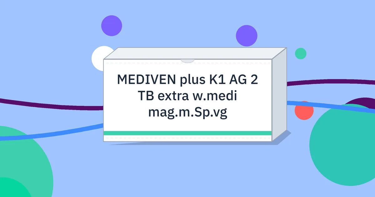 Symbolbild: Packung mit der Aufschrift MEDIVEN plus K1 AG 2 TB extra w.medi mag.m.Sp.vg (PZN 15066884) – Verfügbarkeit und Bezug in Apotheken in Frankfurt am Main