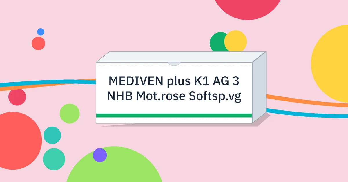 Symbolbild: Packung mit der Aufschrift MEDIVEN plus K1 AG 3 NHB Mot.rose Softsp.vg (PZN 15915567) – Verfügbarkeit und Bezug in Apotheken in Frankfurt am Main