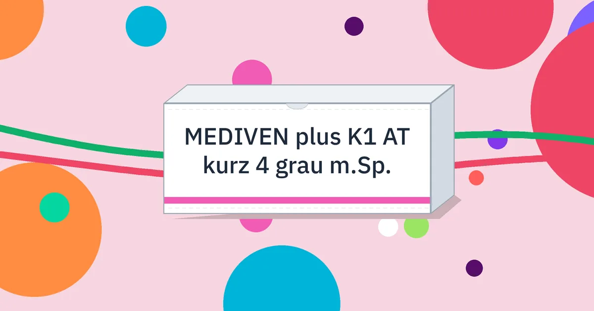 Symbolbild: Packung mit der Aufschrift MEDIVEN plus K1 AT kurz 4 grau m.Sp. (PZN 18931963) – Verfügbarkeit und Bezug in Apotheken in Frankfurt am Main