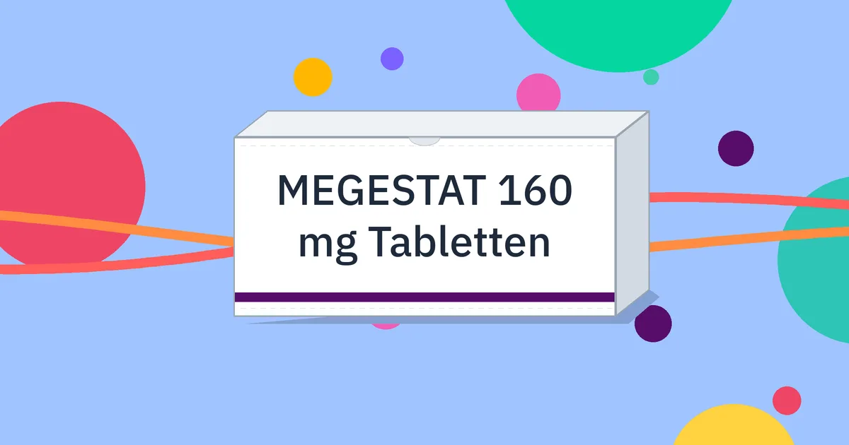 Symbolbild: Packung mit der Aufschrift MEGESTAT 160 mg Tabletten (PZN 00970075) – Verfügbarkeit und Bezug in Apotheken in Frankfurt am Main