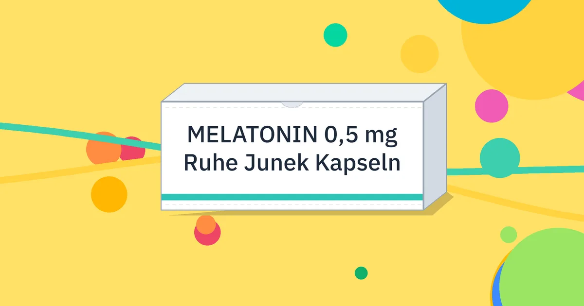 Symbolbild: Packung mit der Aufschrift MELATONIN 0,5 mg Ruhe Junek Kapseln (PZN 17899944) – Verfügbarkeit und Bezug in Apotheken in Frankfurt am Main