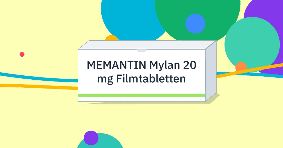 Symbolbild: Packung mit der Aufschrift MEMANTIN Mylan 20 mg Filmtabletten (PZN 11661673) – Verfügbarkeit und Bezug in Apotheken in Frankfurt am Main