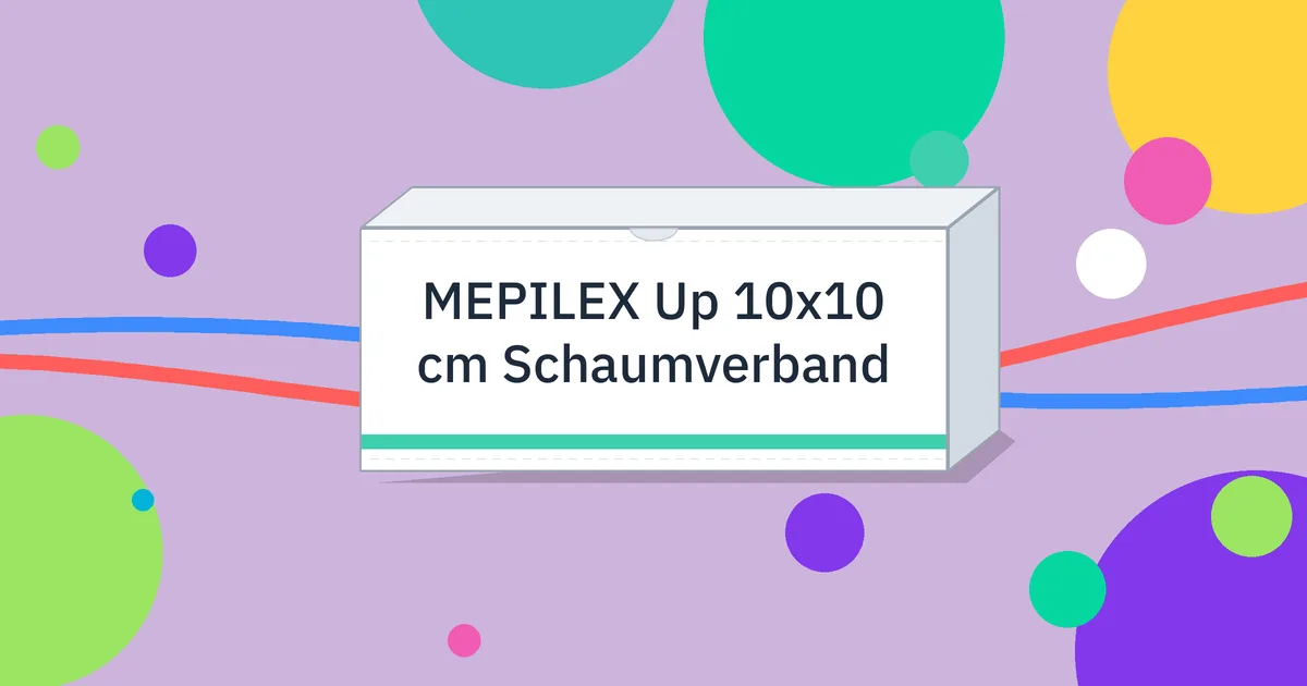 Symbolbild: Packung mit der Aufschrift MEPILEX Up 10x10 cm Schaumverband (PZN 20123704) – Verfügbarkeit und Bezug in Apotheken in Frankfurt am Main