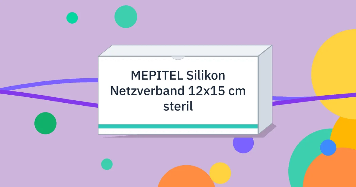 Symbolbild: Packung mit der Aufschrift MEPITEL Silikon Netzverband 12x15 cm steril (PZN 17604601) – Verfügbarkeit und Bezug in Apotheken in Frankfurt am Main