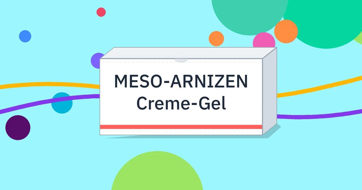 Symbolbild: Packung mit der Aufschrift MESO-ARNIZEN Creme-Gel (PZN 11342264) – Verfügbarkeit und Bezug in Apotheken in Frankfurt am Main