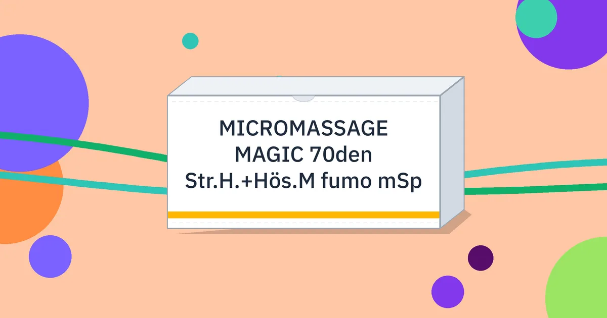 Symbolbild: Packung mit der Aufschrift MICROMASSAGE MAGIC 70den Str.H.+Hös.M fumo mSp (PZN 00555666) – Verfügbarkeit und Bezug in Apotheken in Frankfurt am Main