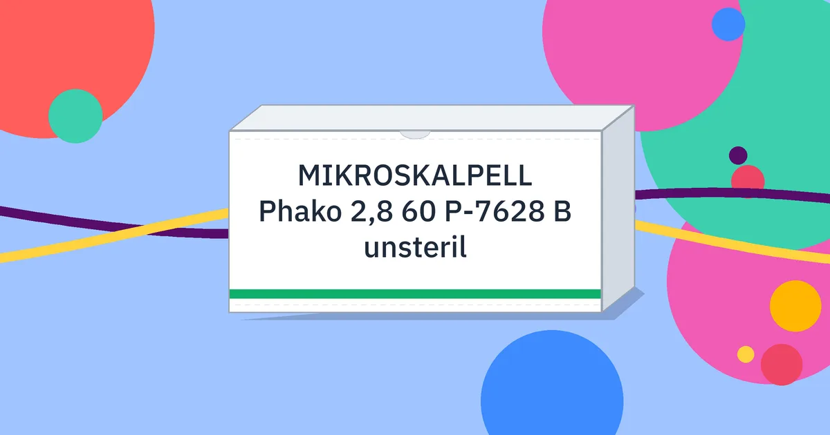 Symbolbild: Packung mit der Aufschrift MIKROSKALPELL Phako 2,8 60 P-7628 B unsteril (PZN 09224439) – Verfügbarkeit und Bezug in Apotheken in Frankfurt am Main