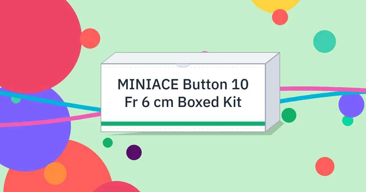 Symbolbild: Packung mit der Aufschrift MINIACE Button 10 Fr 6 cm Boxed Kit (PZN 16953216) – Verfügbarkeit und Bezug in Apotheken in Frankfurt am Main