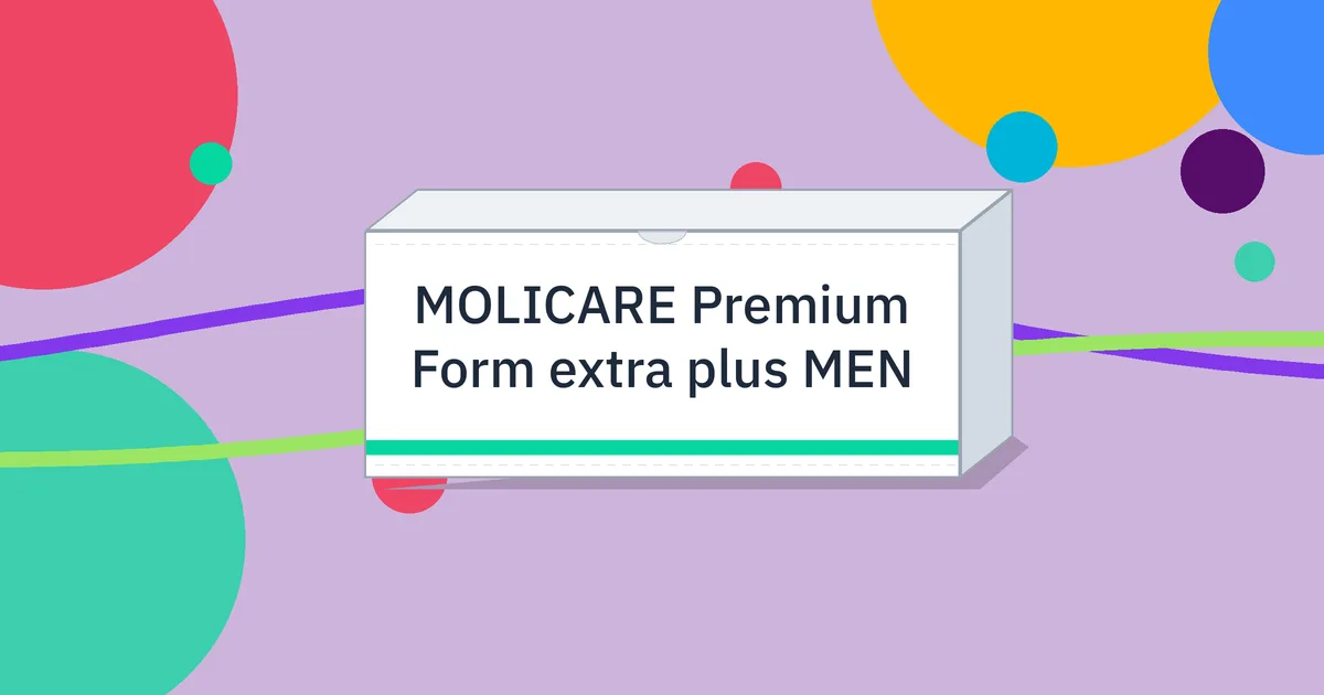 Symbolbild: Packung mit der Aufschrift MOLICARE Premium Form extra plus MEN (PZN 14442581) – Verfügbarkeit und Bezug in Apotheken in Frankfurt am Main