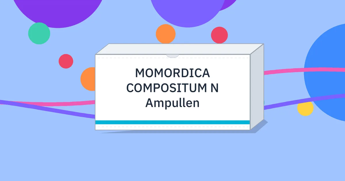 Symbolbild: Packung mit der Aufschrift MOMORDICA COMPOSITUM N Ampullen (PZN 02506531) – Verfügbarkeit und Bezug in Apotheken in Frankfurt am Main