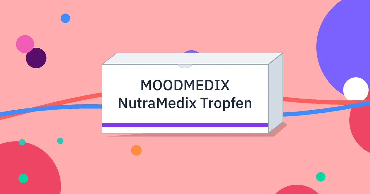 Symbolbild: Packung mit der Aufschrift MOODMEDIX NutraMedix Tropfen (PZN 17186316) – Verfügbarkeit und Bezug in Apotheken in Frankfurt am Main