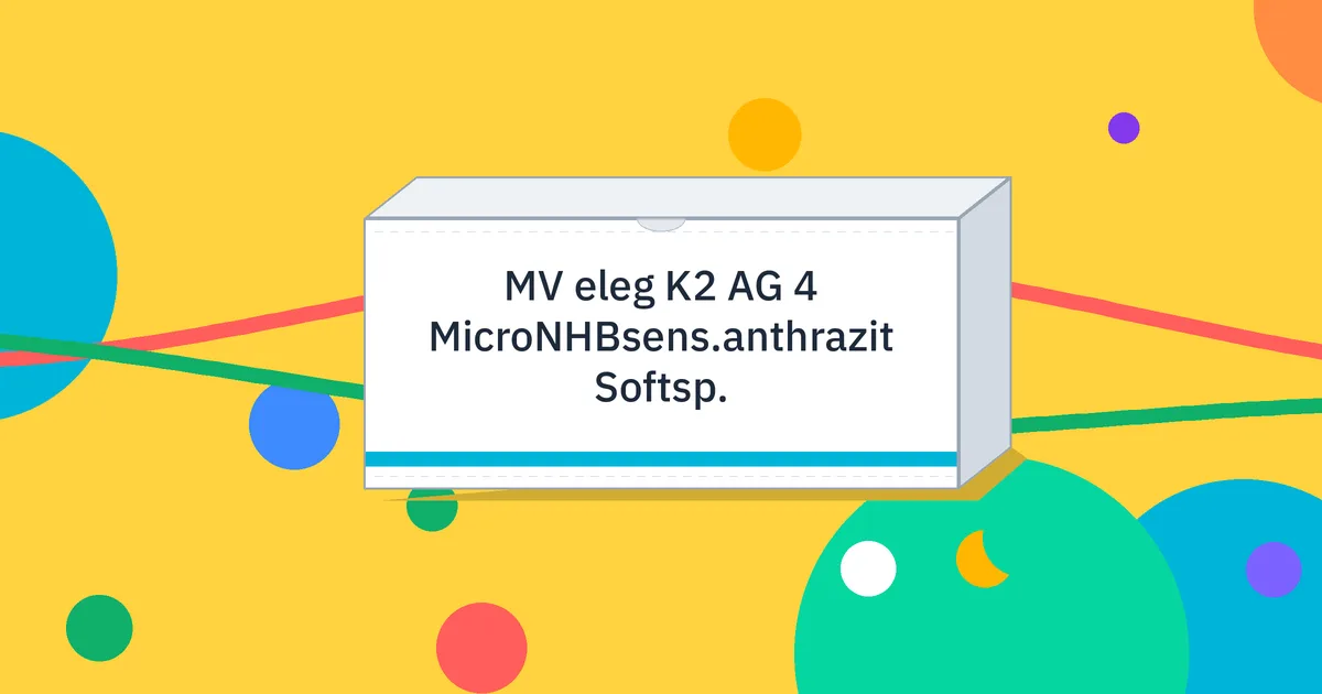 Symbolbild: Packung mit der Aufschrift MV eleg K2 AG 4 MicroNHBsens.anthrazit Softsp. (PZN 16071723) – Verfügbarkeit und Bezug in Apotheken in Frankfurt am Main