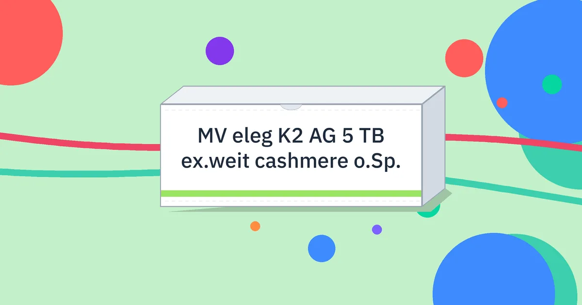 Symbolbild: Packung mit der Aufschrift MV eleg K2 AG 5 TB ex.weit cashmere o.Sp. (PZN 14679372) – Verfügbarkeit und Bezug in Apotheken in Frankfurt am Main
