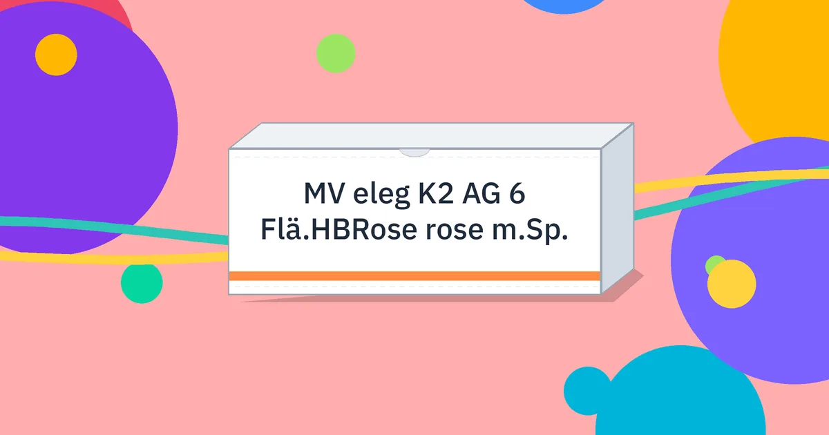 Symbolbild: Packung mit der Aufschrift MV eleg K2 AG 6 Flä.HBRose rose m.Sp. (PZN 15718022) – Verfügbarkeit und Bezug in Apotheken in Frankfurt am Main