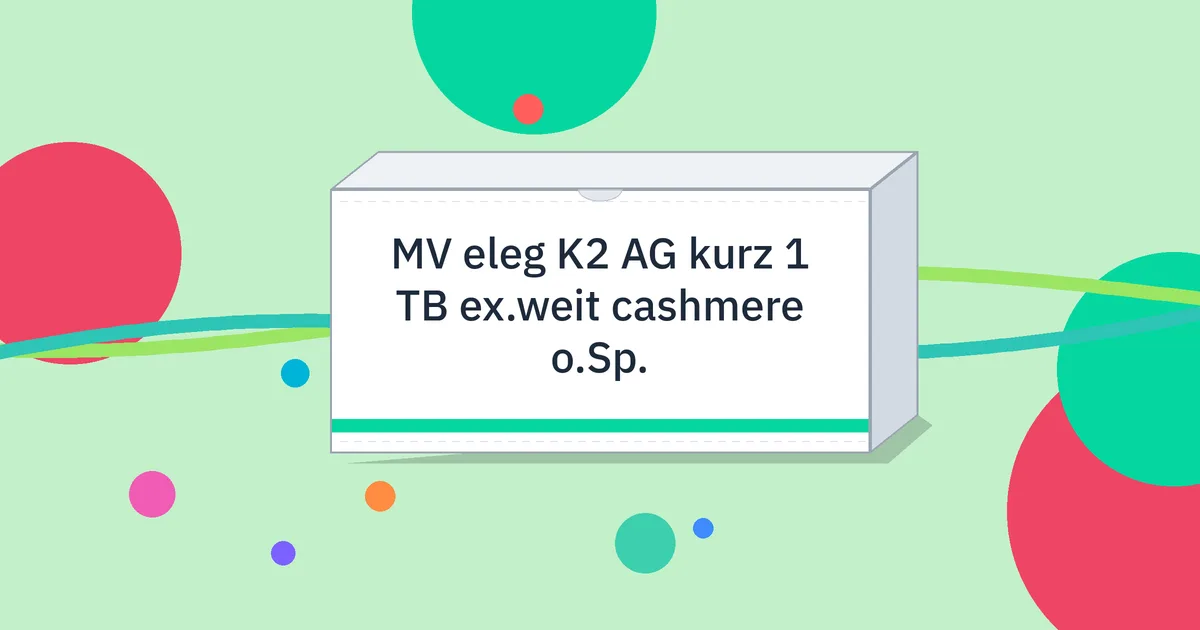 Symbolbild: Packung mit der Aufschrift MV eleg K2 AG kurz 1 TB ex.weit cashmere o.Sp. (PZN 15273689) – Verfügbarkeit und Bezug in Apotheken in Frankfurt am Main