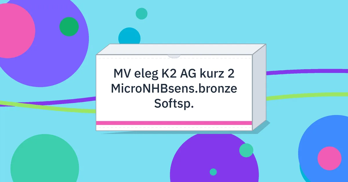 Symbolbild: Packung mit der Aufschrift MV eleg K2 AG kurz 2 MicroNHBsens.bronze Softsp. (PZN 15710090) – Verfügbarkeit und Bezug in Apotheken in Frankfurt am Main