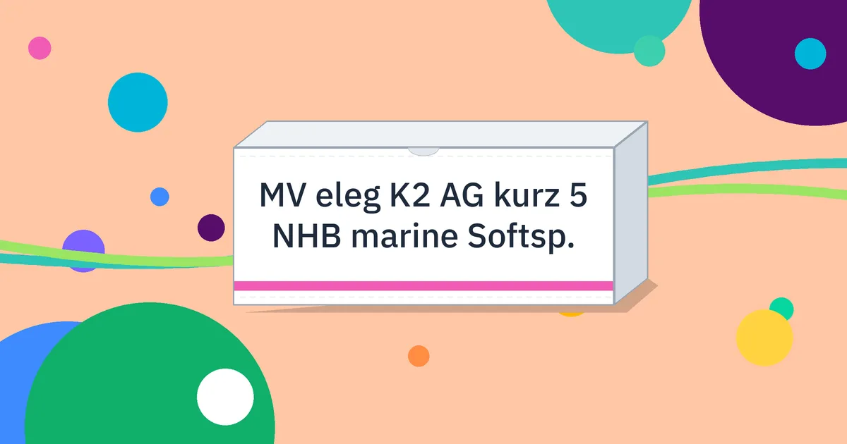 Symbolbild: Packung mit der Aufschrift MV eleg K2 AG kurz 5 NHB marine Softsp. (PZN 15717229) – Verfügbarkeit und Bezug in Apotheken in Frankfurt am Main
