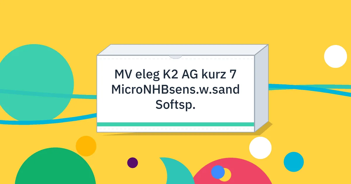 Symbolbild: Packung mit der Aufschrift MV eleg K2 AG kurz 7 MicroNHBsens.w.sand Softsp. (PZN 18927714) – Verfügbarkeit und Bezug in Apotheken in Frankfurt am Main