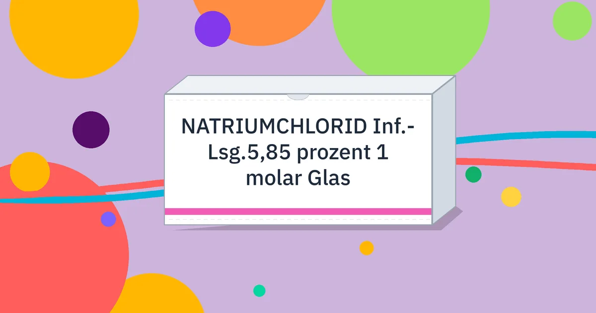 Symbolbild: Packung mit der Aufschrift NATRIUMCHLORID Inf.-Lsg.5,85 prozent 1 molar Glas (PZN 11133626) – Verfügbarkeit und Bezug in Apotheken in Frankfurt am Main